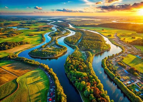 Comprehensive Aerial Waterways Map Detailed Satellite Imagery Of River