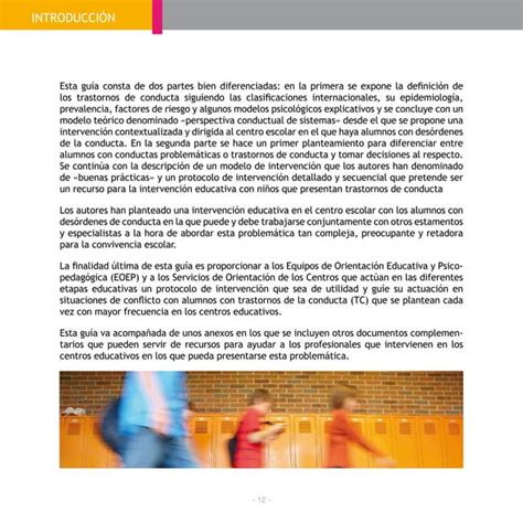Trastornos De La Conducta Una Guía De Intervención En La Escuela