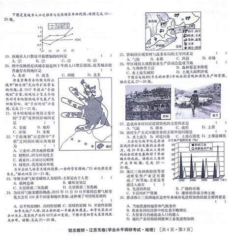 2016江苏普通高中学业水平测试地理试卷及答案第3页高考新东方在线
