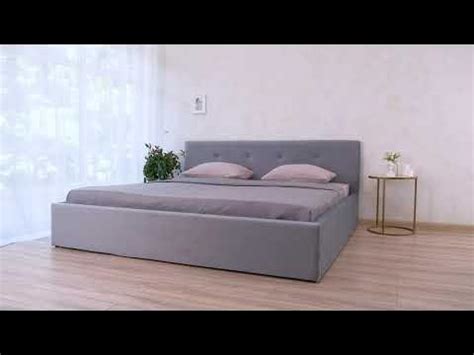 Двуспальная Кровать Роза Велюр Серая 200х200 Обзор - YouTube