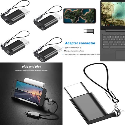 Yuxaojz High Quality Pack Of 4 Durable Black Aluminum Micro Usb Female