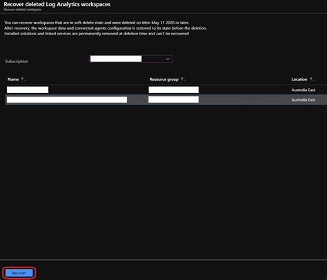 Azure You Can Now Recover A Deleted Log Analytics Workspace