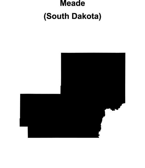 Meade County South Dakota Blank Outline Map 47449466 Vector Art At