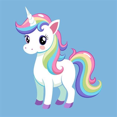 Premium Vector Cute Rainbow Unicorn Cartoon