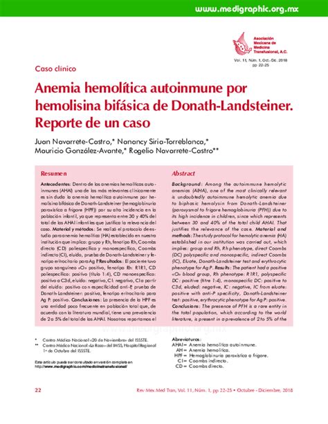 Pdf Anemia Hemolítica Autoinmune Por Hemolisina Bifásica De Donath