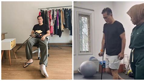 6 Potret Adjie Pangestu Belajar Jalan Usai Alami Cedera Tendon Achilles, Semangat Sembuh ...