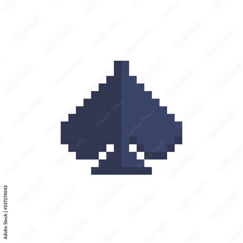 Spade Suit Pixel Art Icon Design For Stickers Logo Web Mobile App