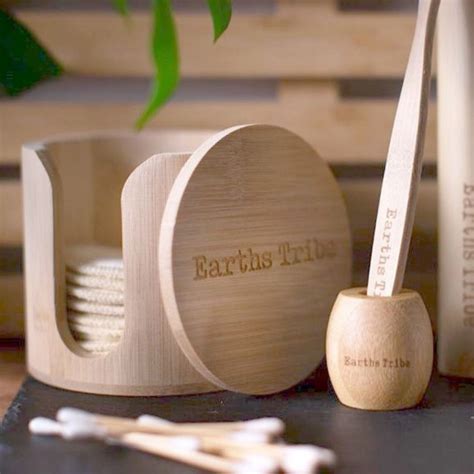Earths Tribe Bamboo Makeup Rounds Holder Earth Turtle