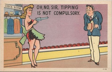 Risque Sexy Woman With Gun Man Scared Man Vintage Cartoon Postcard