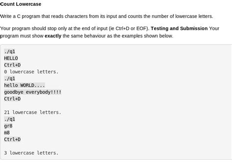 Solved Count Lowercase Write A C Program That Reads Chegg