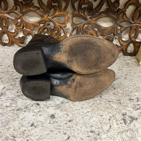 Vintage J Chisholm Black Western Boots Gem