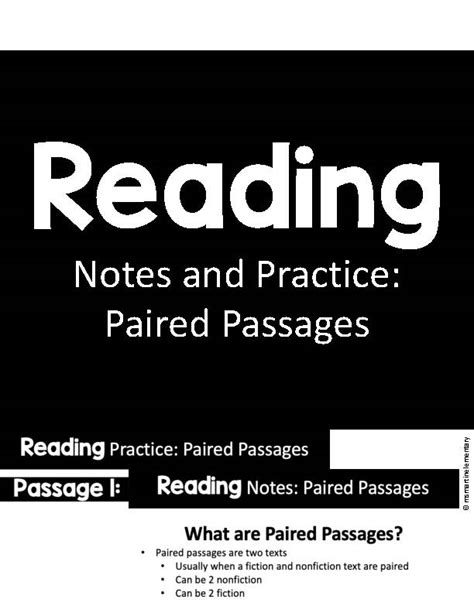 Reading Notes And Practice Paired Passages Classful
