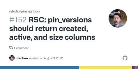 RSC Pin Versions Should Return Created Active And Size Columns