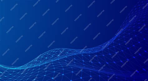 Premium Photo Dot Line Connection Triangle Forming Waveform Mesh Network Technology Background