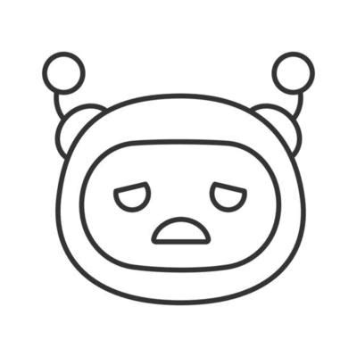 Sad Robot Emoji Color Icon Upset Chatbot Smiley Chat Emoticon