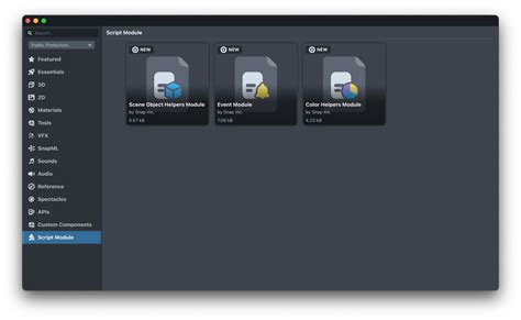 Script Modules Snap For Developers