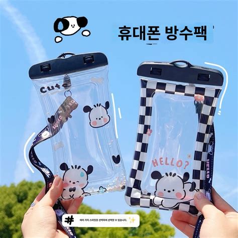 터치가능 귀영운 포차코 강아지 휴대폰 방수팩 스마트폰 방수팩 물놀이 필수템 여름 워터밤 워터파크 흠뻑쇼 방수케이스 에이블리