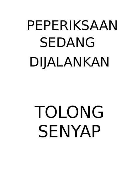 Label Amaran Di Bilik Peperiksaan Pdf