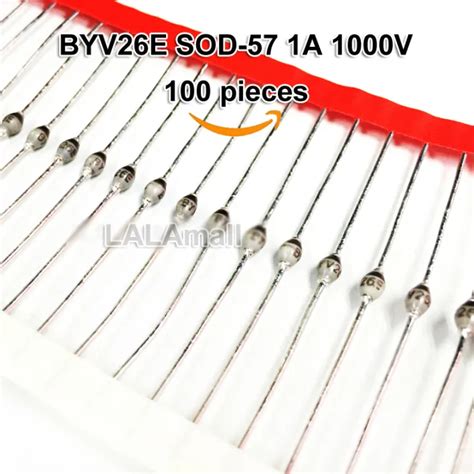 100pcs Byv26e Sod 57 1a 1000v Ultra Fast Recovery Glass Passivation