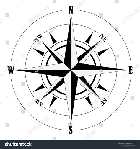 Compass Icon Design Vektor Templatecompassvector Geo Stock Vector Royalty Free 2135130781