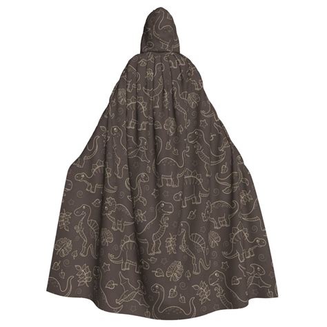 Uemuo Dinosaur Pattern Hooded Cloak Cape With Hood Halloween Capes