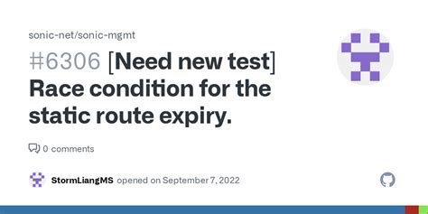 Need New Test Race Condition For The Static Route Expiry · Issue