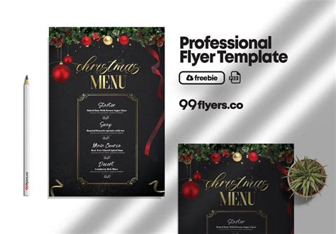 Christmas Day Menu Template Menu Template Christmas Menu Menu Flyer