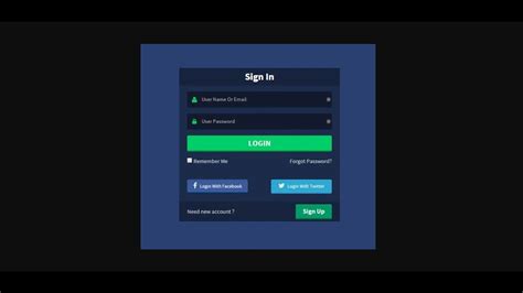 Responsive Login Form Html Css Youtube