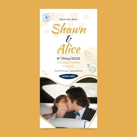 결혼식 세로 배너 템플릿 무료 벡터