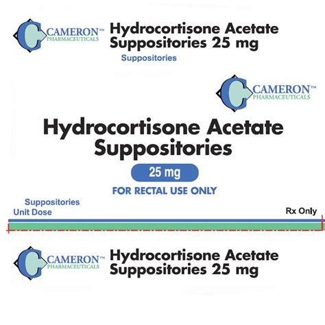 Hydrocortisone Acetate Suppositories 25 Mg 24 Box Cameron