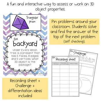 D Objects Problem Solving Shape Scavenger Hunt Grades Tpt