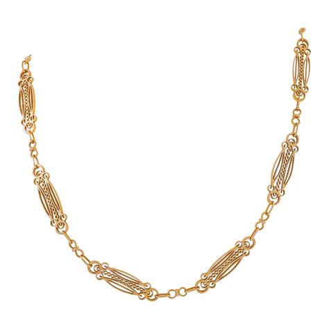 Nugget Gold Chain Yellow Gold Fancy Chain Necklace Wide Link Chain