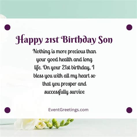 35 Exclusive Happy 21st Birthday Son Wishes