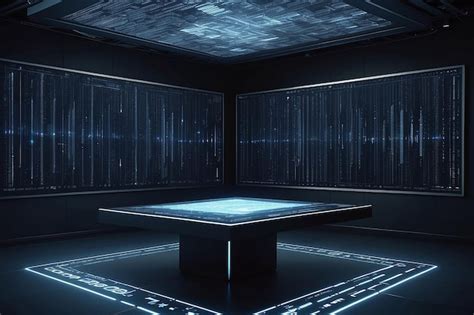 Premium Photo A Dark Room With Binary Code And Data Flowing In The Air A Computer Screen On A