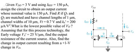 Solved VOD TREF R Given Vpp 3 V And Using REF 150 UA Chegg Com