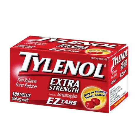 Tylenol Extra St 500 Mg Ez Tab 100 Ct Aadviat