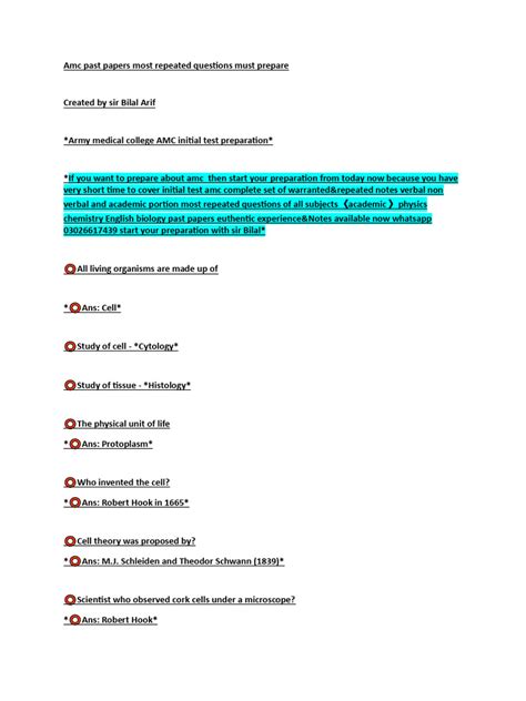 Amc Past Papers Repeated Questions Pdf