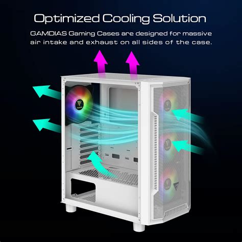 Gamdias Atx Mid Tower Argb Gaming Computer Pc Case With Side Tempered
