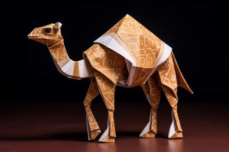 Premium Ai Image Photo Minimalist Origami Camel Composition