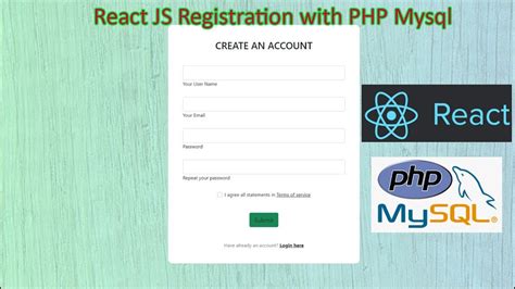 React Js Registration With Php Mysql Youtube