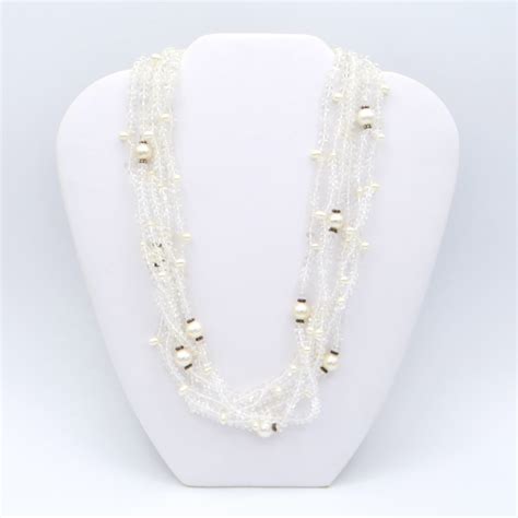 Crystal And Cultured Pearl Necklace Antiques On Queen