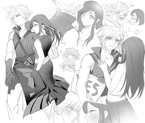 Tifa Lockhart Cloud Strife Marlene Wallace And Denzel Final Fantasy