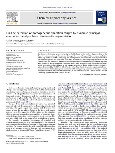 Pdf On Line Detection Of Homogeneous Operation Ranges By Dynamic