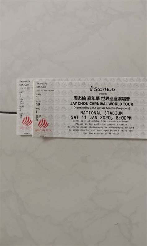 Jay Chou Concert Tickets Tickets And Vouchers Event Tickets On Carousell