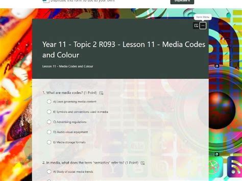 Imedia R093 Creative Imedia In The Media Retrievalrevision Quizzes Teaching Resources