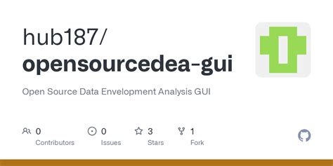 Github Hub187opensourcedea Gui Open Source Data Envelopment
