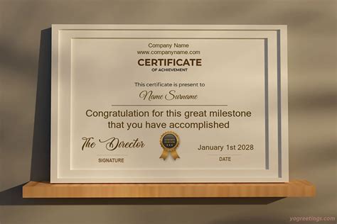 D Realistic Certificate Of Achievement Card Design Artofit