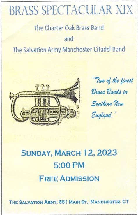 Brass Band Spectacular Free Concert Manchester Citadel Ct