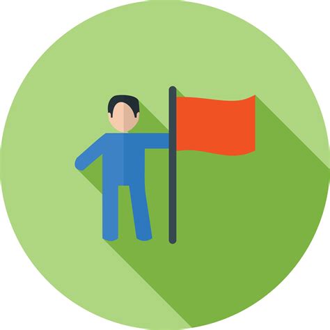 Man Setting Flag Flat Long Shadow Icon 11281109 Vector Art At Vecteezy
