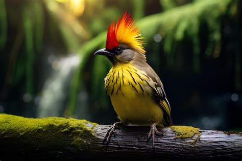 Premium Photo Yellow Crowned Sparrow In Natural Forest Environment